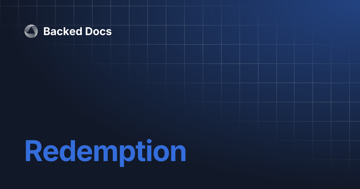 Redemption | Backed Docs